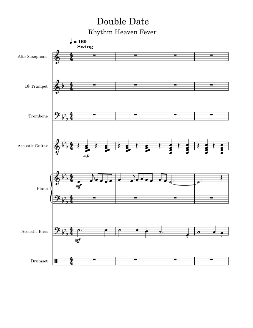 Double Date (Rhythm Heaven Fever) - Jazz Combo Arrangement Sheet music ...