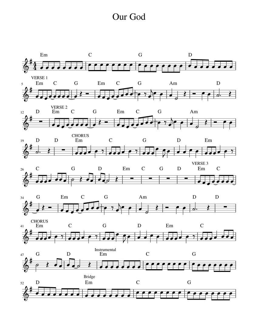 Our God Sheet music for Piano (Solo) | Musescore.com