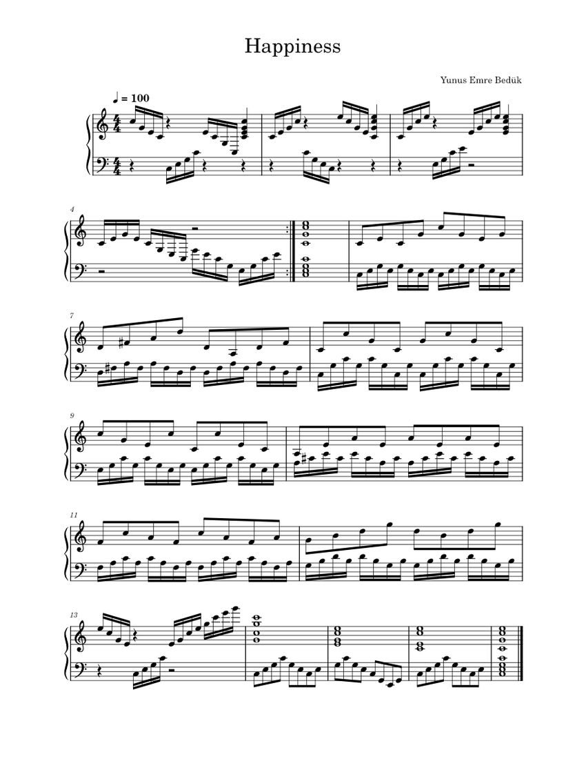 Happiness Sheet music for Piano (Solo) | Musescore.com