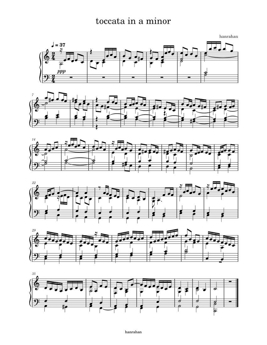 toccata_in_a_minor Sheet music for Piano (Solo) | Musescore.com