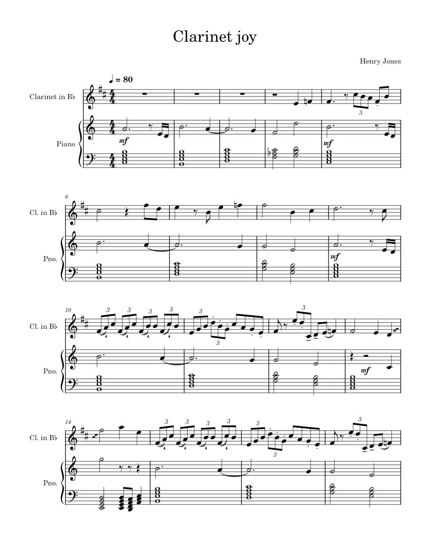 Clarinet joy Sheet music for Piano, Clarinet other (Solo) | Musescore.com