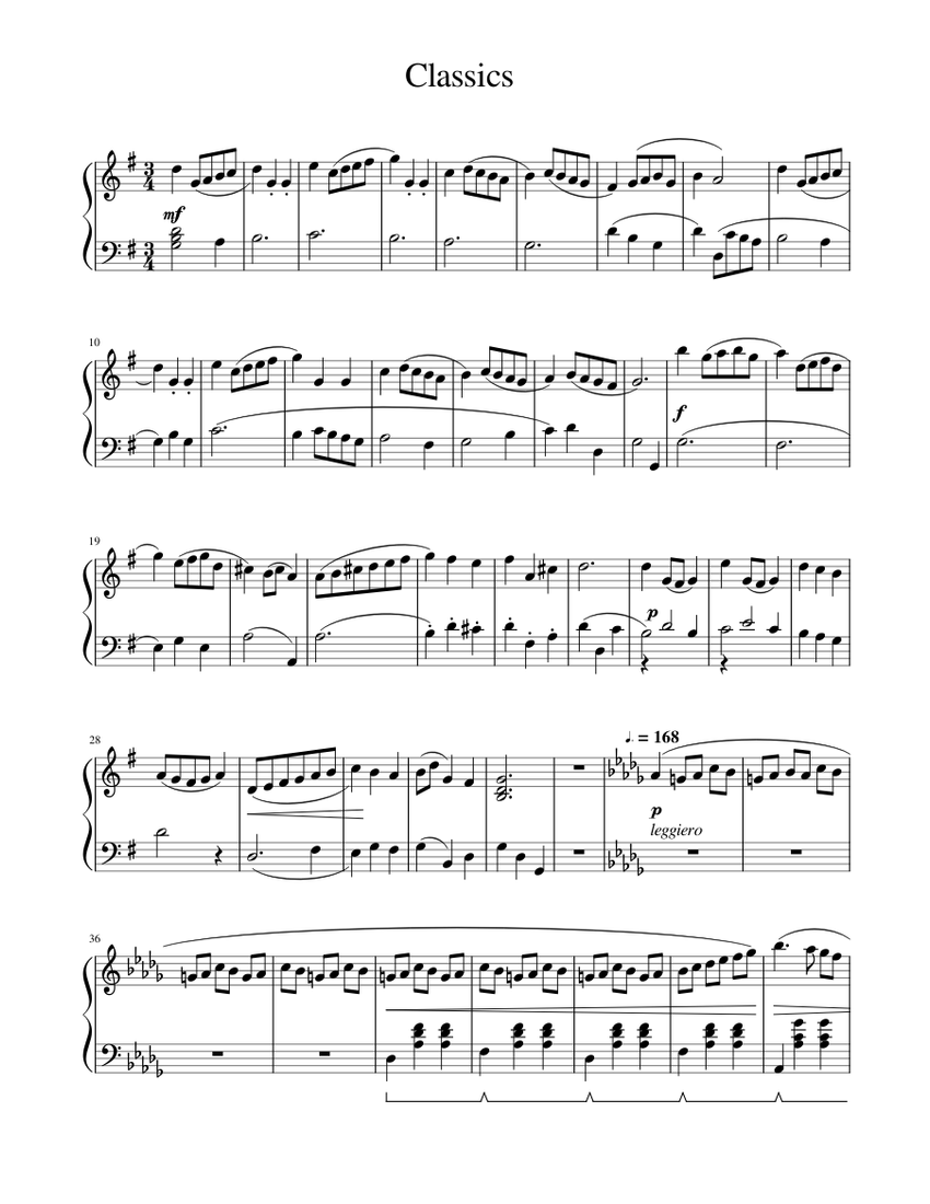 Classics Sheet music for Piano (Solo) | Musescore.com