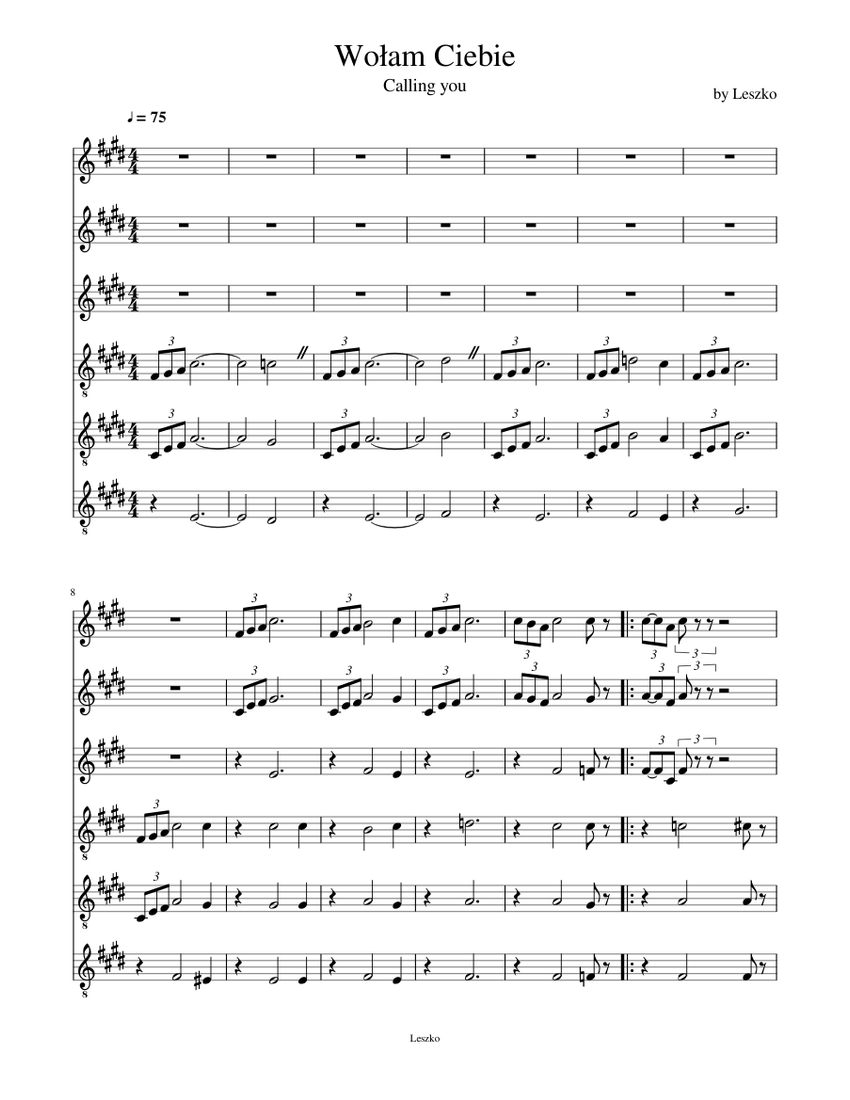 Calling you Sheet music for Alto, Tenor (Choral) | Download and print ...