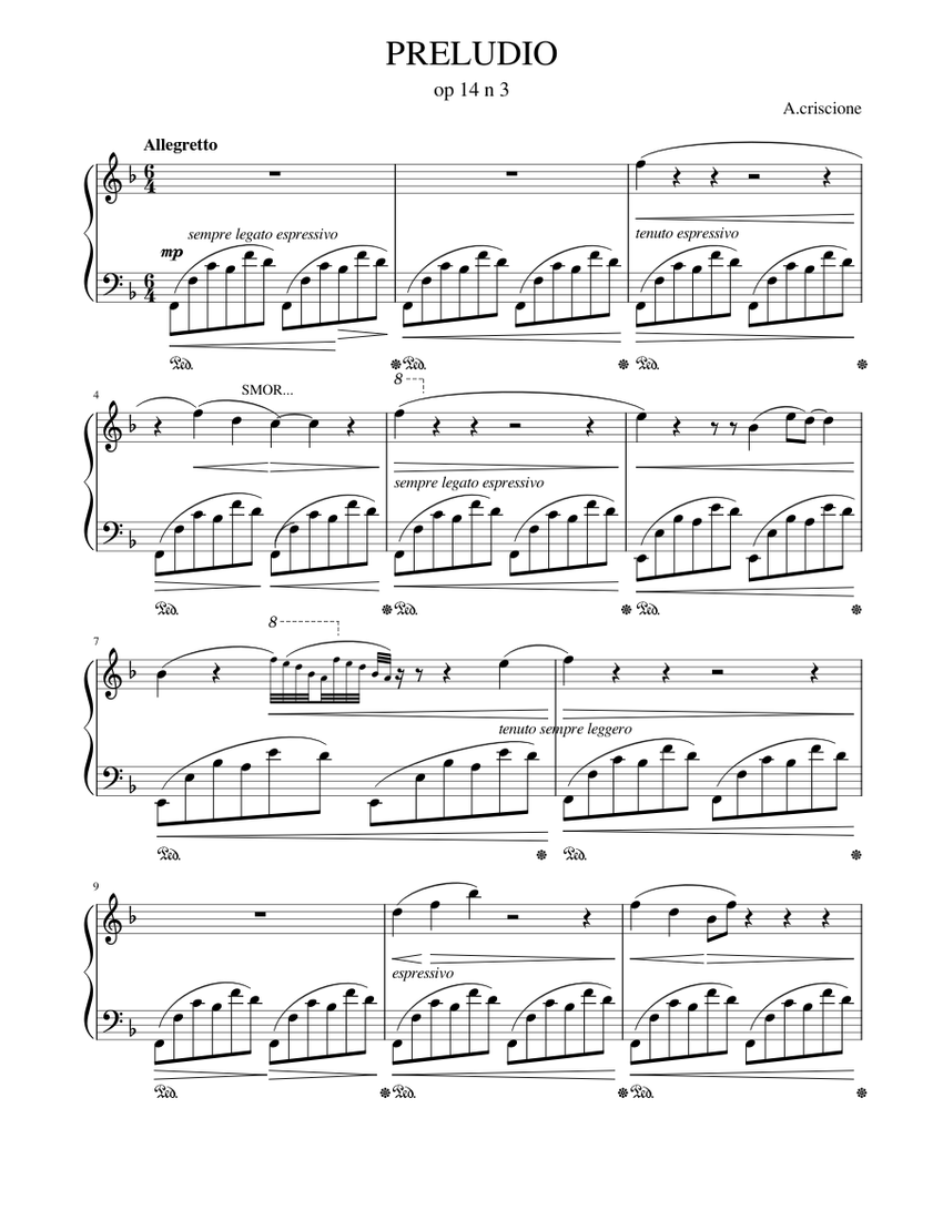 PRELUDIO Sheet music for Piano (Solo) | Musescore.com