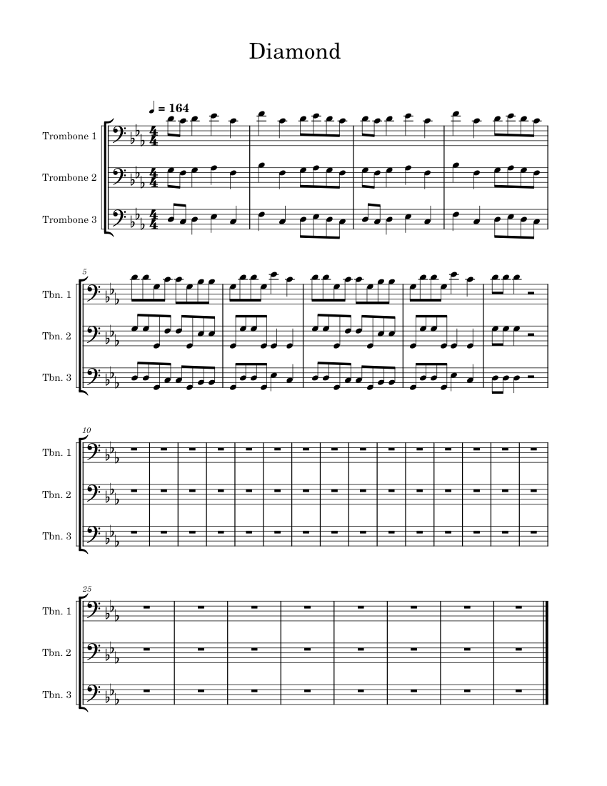Diamond Sheet music for Trombone (Marching Band) | Musescore.com