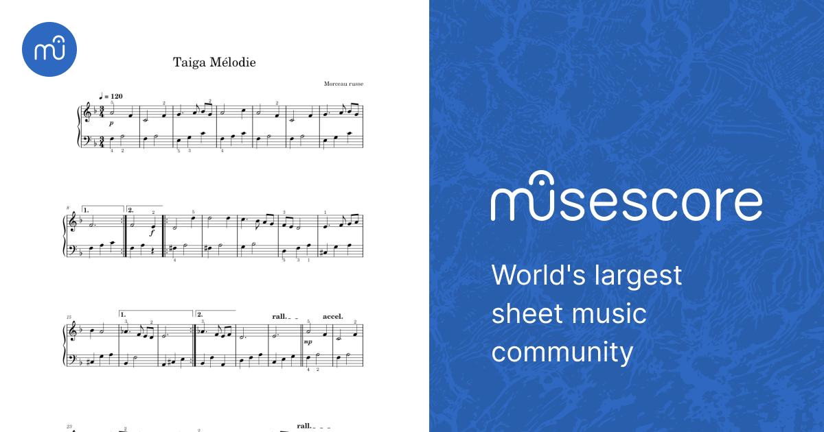 Taiga – Musique Traditionnelle Taiga Mélodie Sheet music for Piano ...