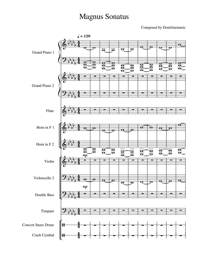 Magnus Sonatus Sheet music for Piano, Flute, French horn, Contrabass ...