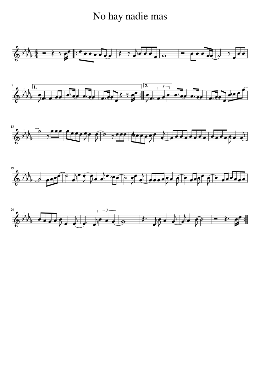 No hay nadie más – Sebastián Yatra Sheet Music for Piano (Solo) Easy ...