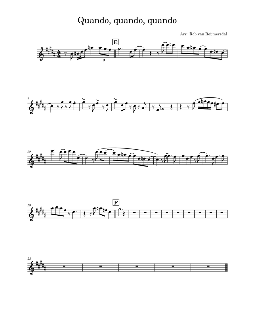 Quando quando quando – Tony Renis Sheet music for Piano (Solo) Easy ...