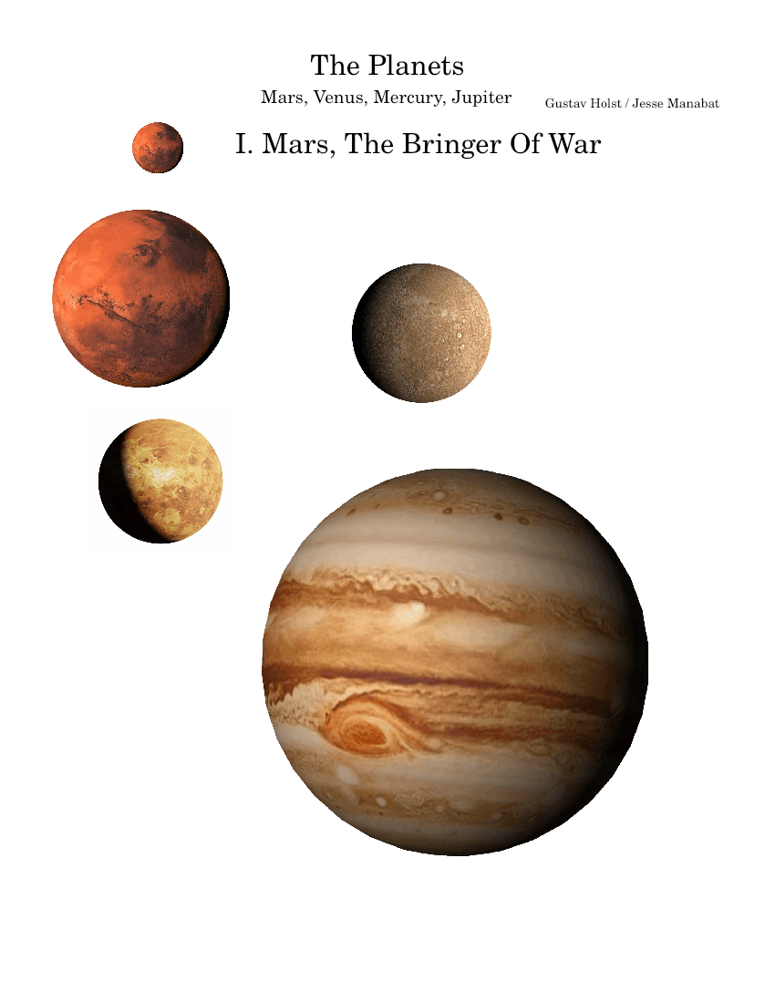 The Planets, Op.32 – Gustav Holst Sheet Music for Timpani, Violin ...