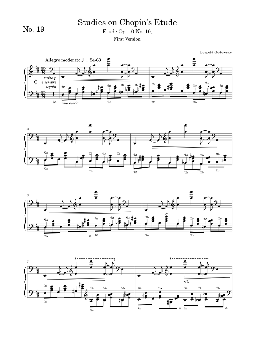 Study No. 19 on Chopin's Étude (Op. 10 No. 10) – Leopold Godowsky Sheet music for Piano (Solo ...