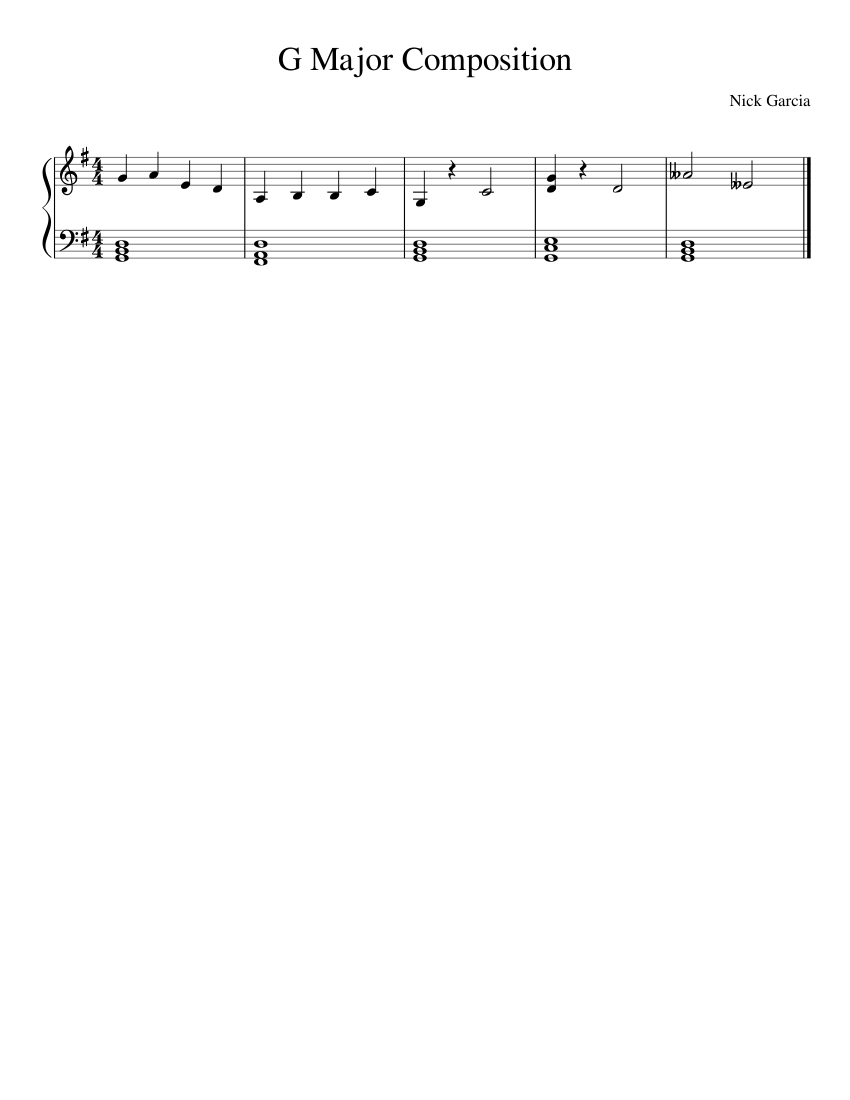 G Major Composition Sheet music for Piano (Solo) | Musescore.com