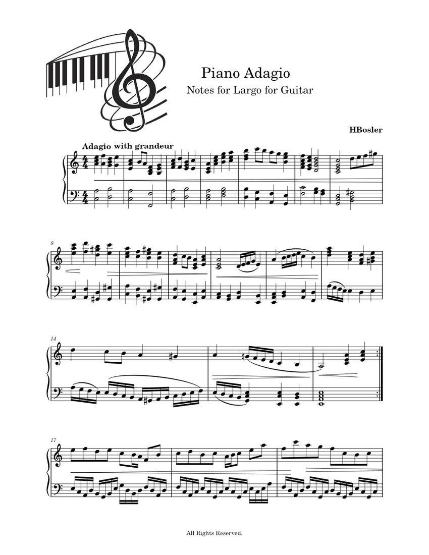 Piano Adagio - piano tutorial