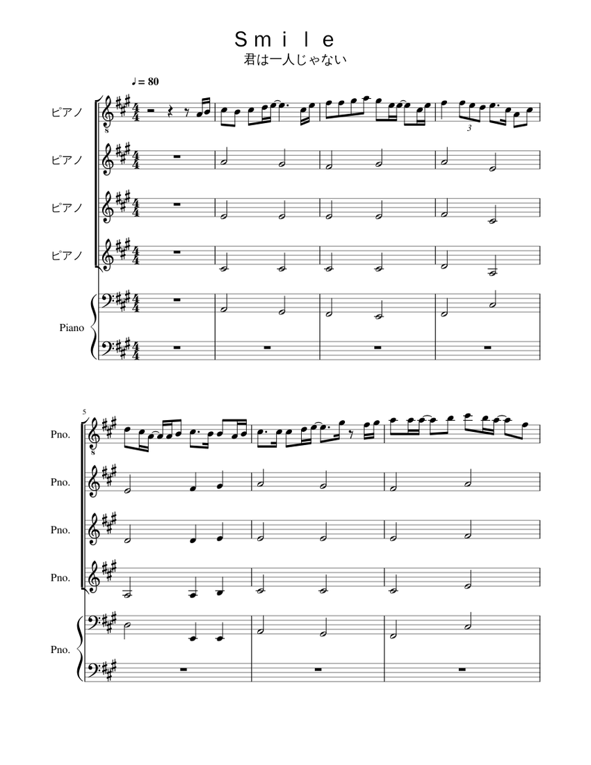 Smile Sheet music for Piano (Mixed Quintet) | Musescore.com