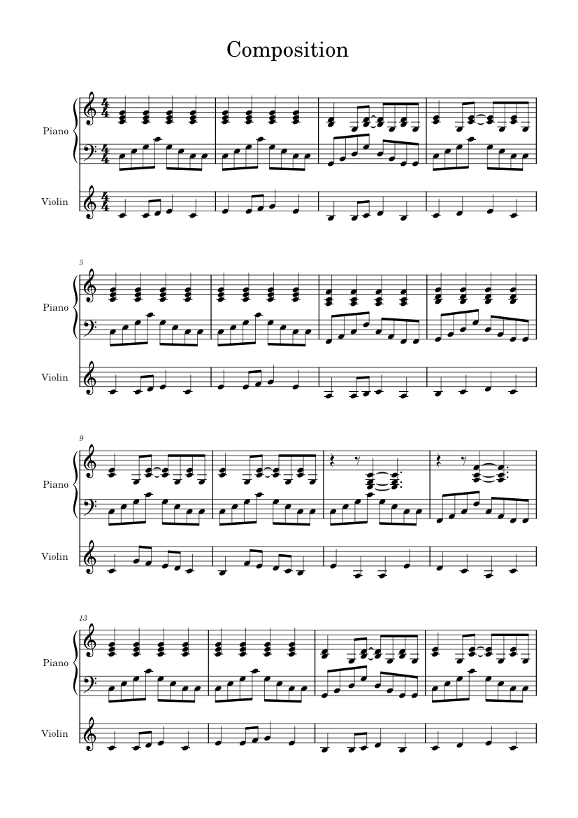 Composition Sheet music for Piano, Violin (Mixed Duet) | Musescore.com