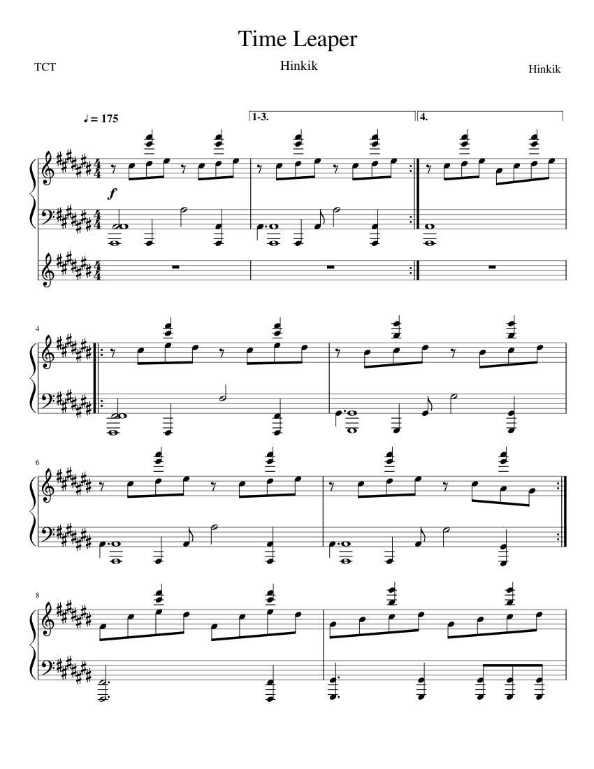Time Leaper Sheet music for Piano (Solo) | Musescore.com