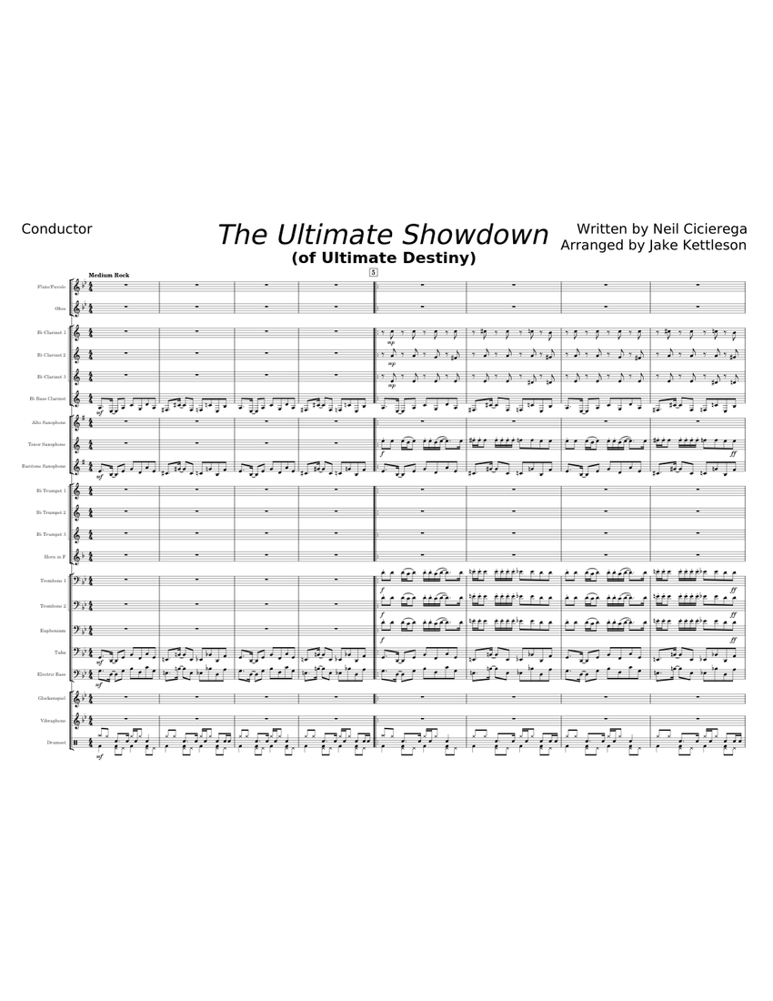 The Ultimate Showdown (Pep Band Arrangement) Sheet music for Trombone, Euphonium, Tuba, Flute ...