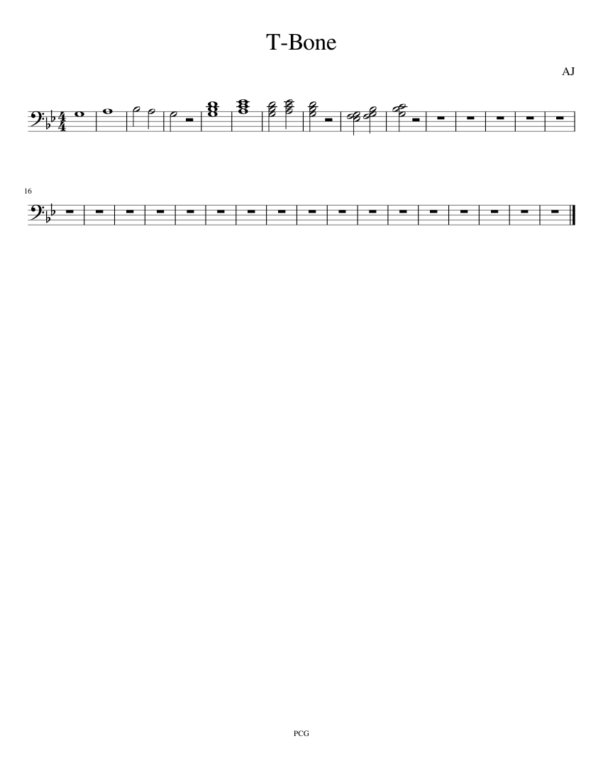 T Bone Sheet music for Trombone (Solo) | Musescore.com