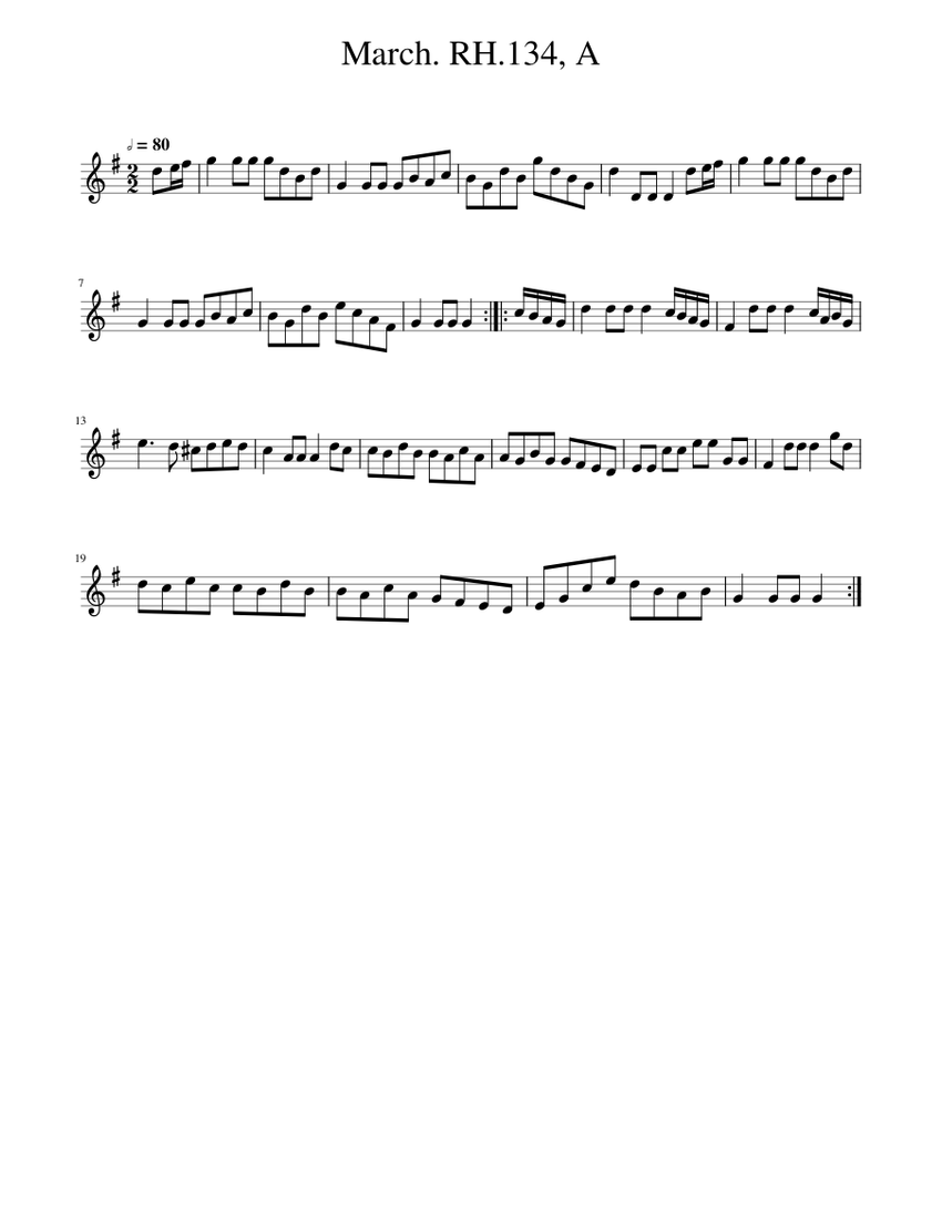 March. RH.134, A Sheet music for Piano (Solo) | Musescore.com