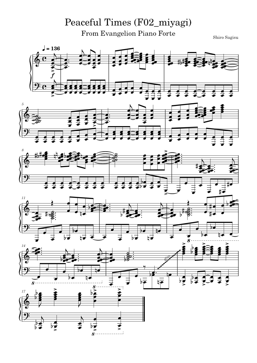 Neon Genesis Evangelion- Next Episode – Shirō Sagisu Sheet Music for ...