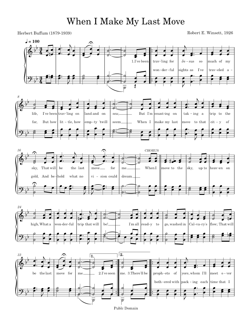 When I Make My Last Move Sheet Music for Piano (Solo) Easy | MuseScore.com