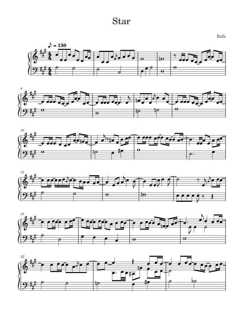Star Sheet music for Piano (Solo) Easy | Musescore.com