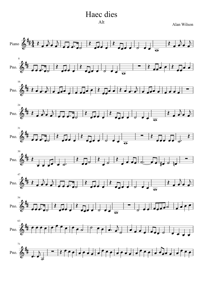 Haec dies Sheet Music for Piano (Solo) easy | MuseScore.com