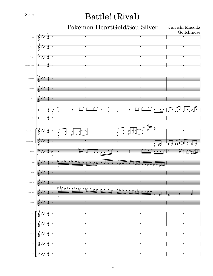 Battle! (Rival) (Pokémon HeartGold/SoulSilver) - Transcribed Score ...