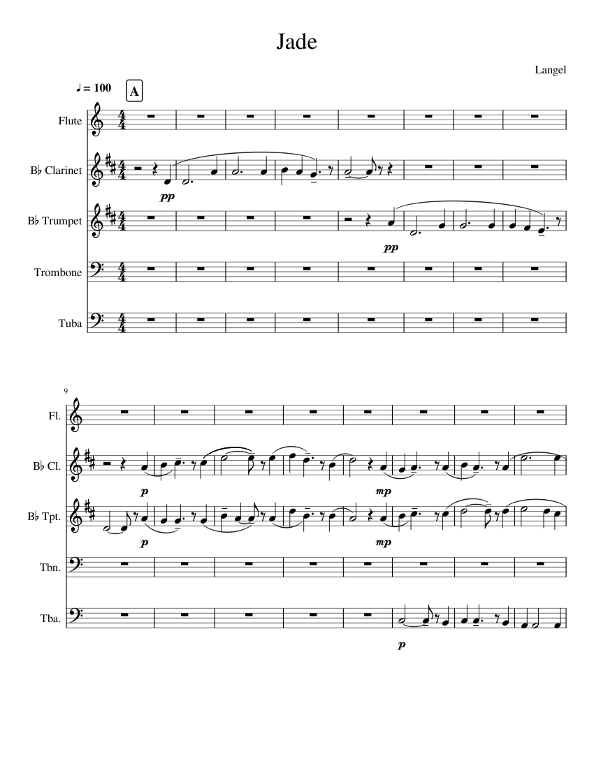 Jade Sheet music for Trombone, Tuba, Flute, Clarinet in b-flat & more ...