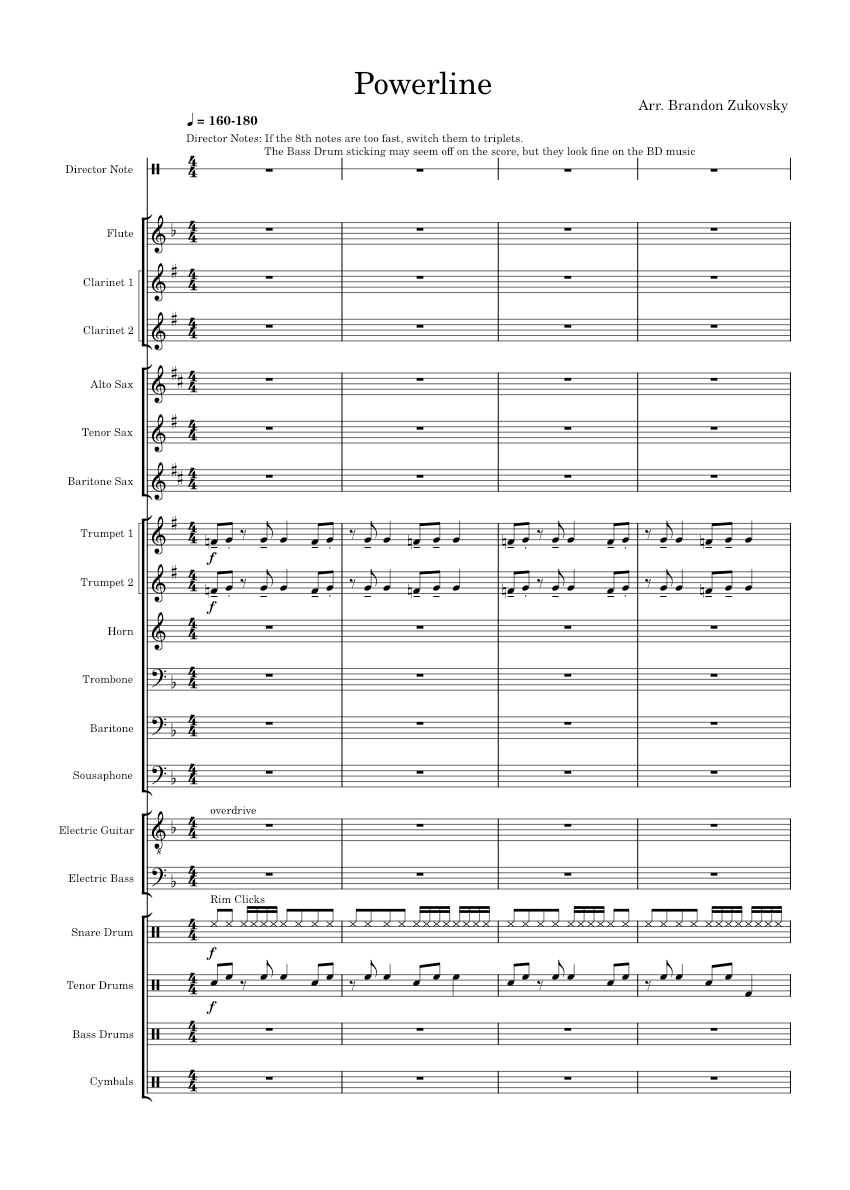 Powerline - Stand Tune Sheet music for Trombone, Tuba, Flute, Saxophone ...