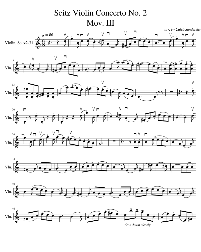 Concerto no. 2 3rd movement – Friedrich Seitz Seitz Concerto No 2 Mov 3 Sheet music for Violin ...
