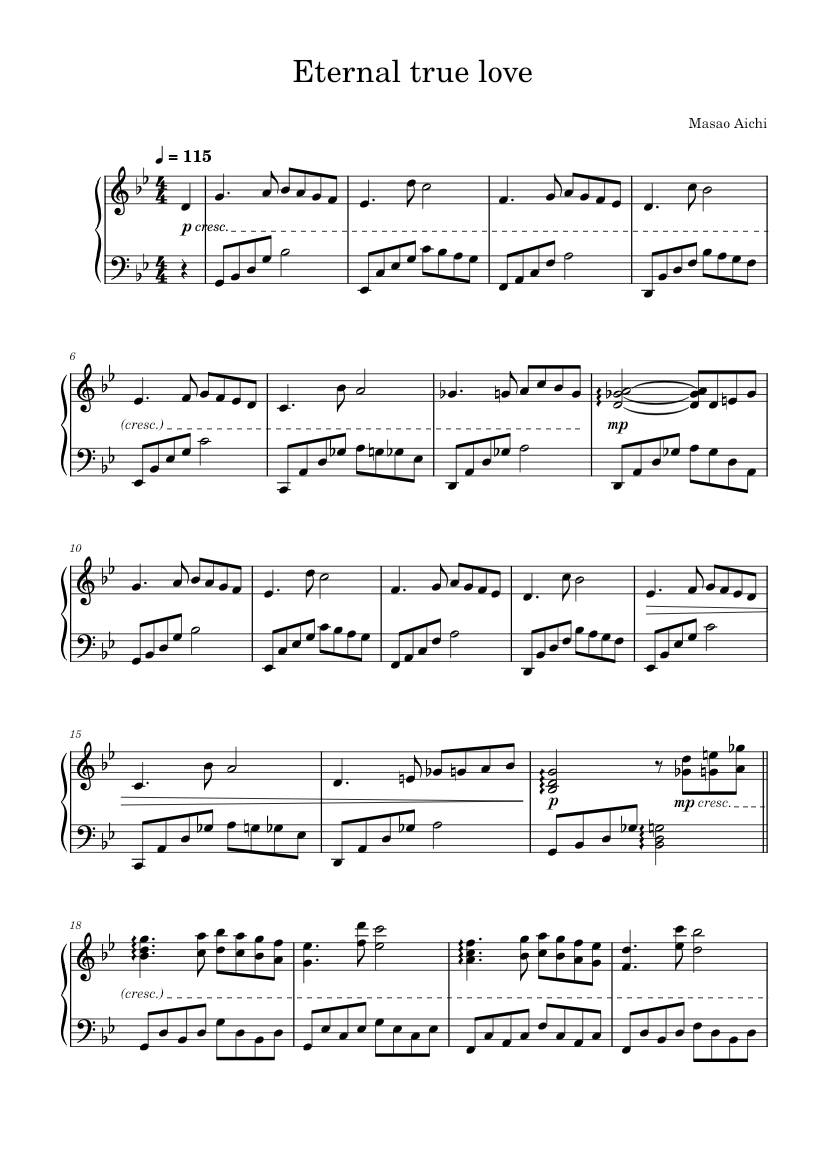 Eternal true love Sheet music for Piano (Solo) | Musescore.com