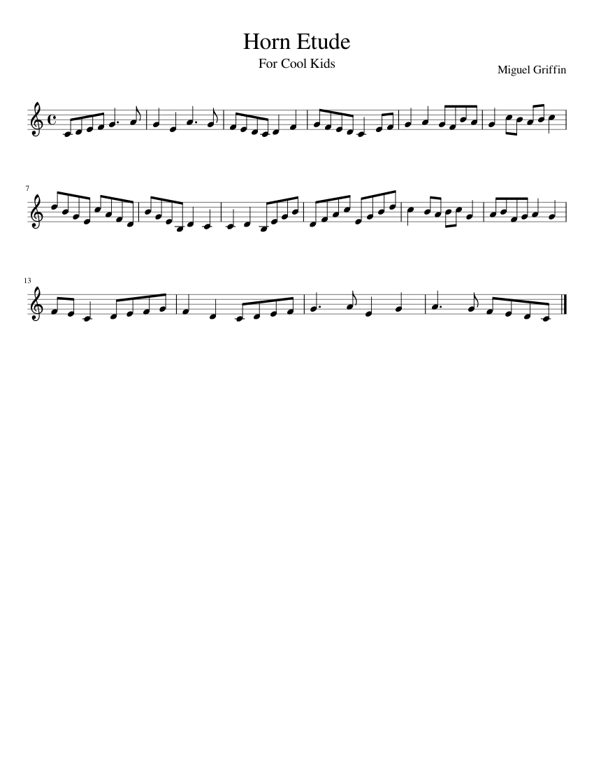 Horn Etude Sheet music for French horn (Solo) | Musescore.com