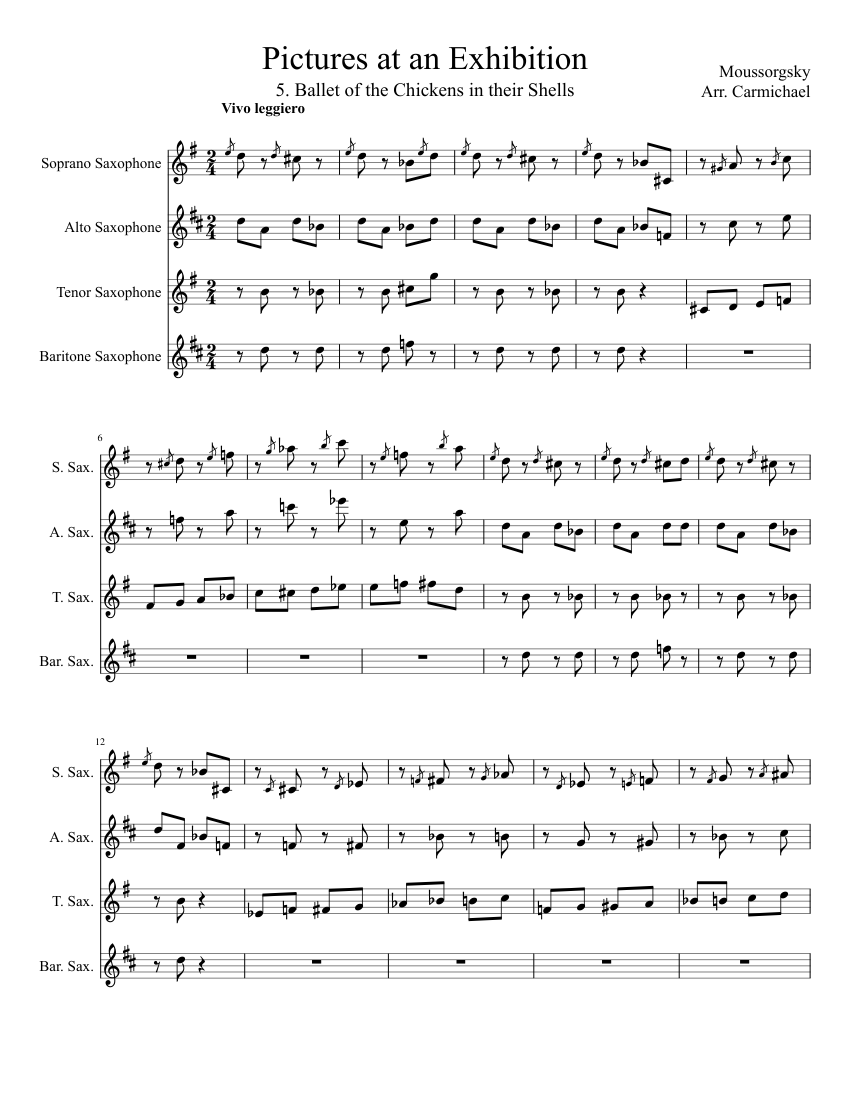 Pictures at an Exhibition - 5. Ballet of the Unhatched Chicks - piano ...