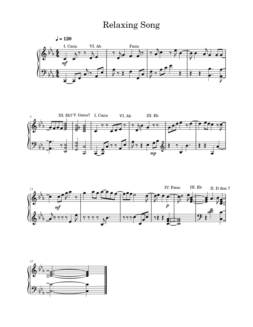 Relaxing song Sheet music for Piano (Solo) Easy | Musescore.com