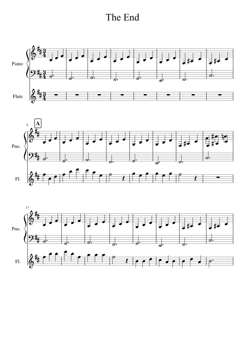 The End Sheet Music for Piano, Flute (Solo) | MuseScore.com
