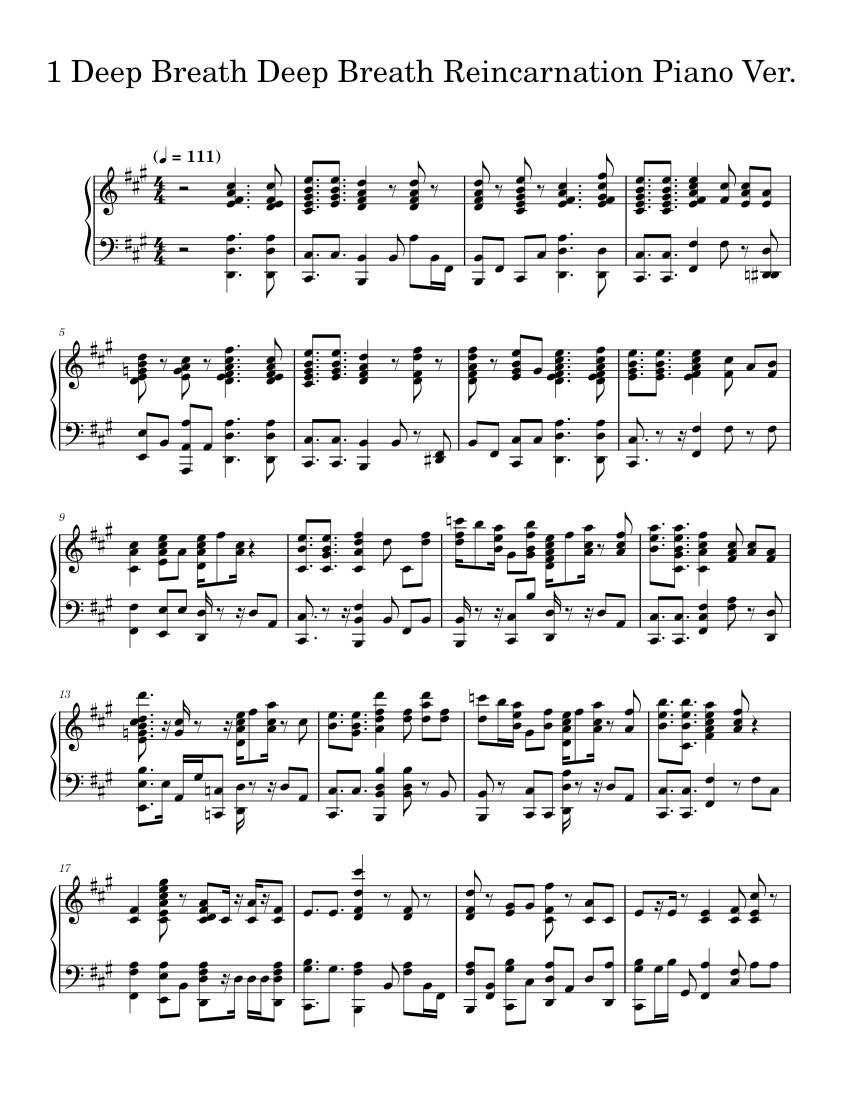 Deep Breath Deep Breath - Reincarnation Deep Breath Dee Breath Piano ...