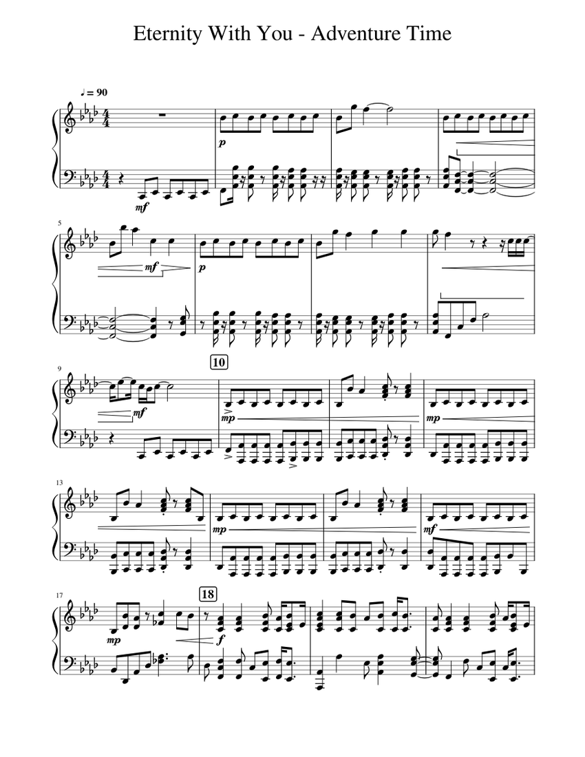 Eternity With You - Adventure Time Sheet music for Piano (Solo ...
