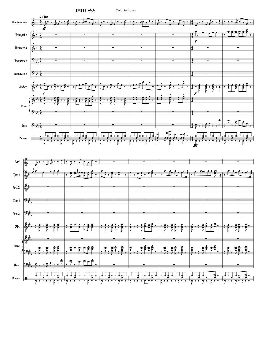 LIMITLESS Sheet music for Piano, Trombone, Saxophone baritone, Trumpet in b-flat & more ...