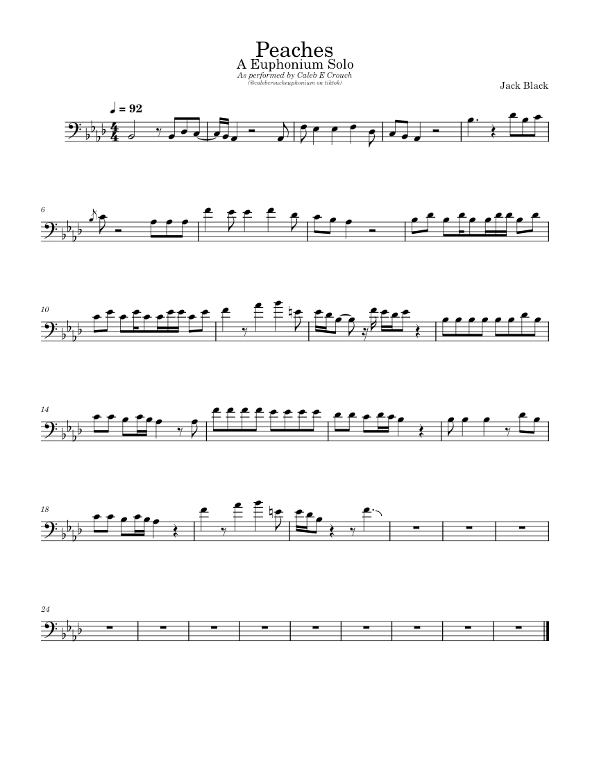 Peaches – Jack Black -Solo Sheet music for Tuba (Solo) | Musescore.com