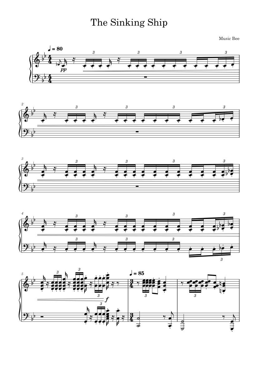 The Sinking Ship Sheet music for Piano (Solo) | Musescore.com