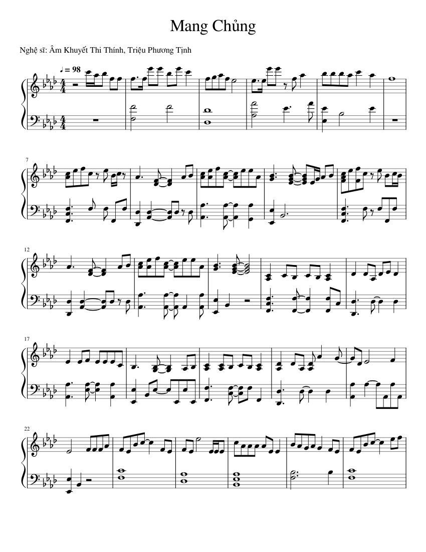 Mang chung Sheet music for Piano (Solo) | Musescore.com