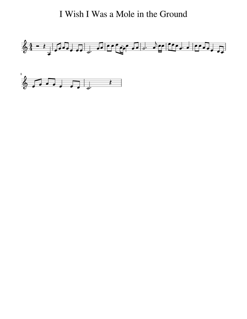 I Wish I Was a Mole in the Ground Sheet music for Piano (Solo) Easy ...