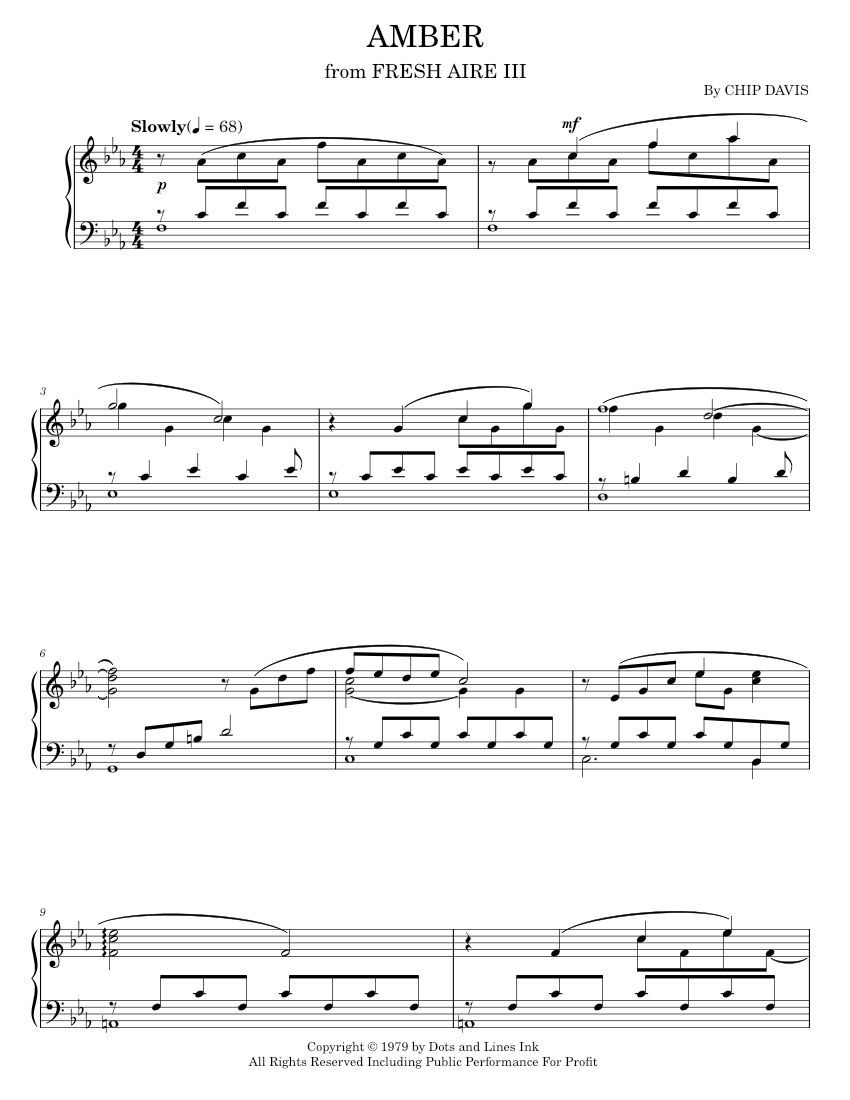 Play Official version of Amber sheet music by Chip Davis (Mannheim ...