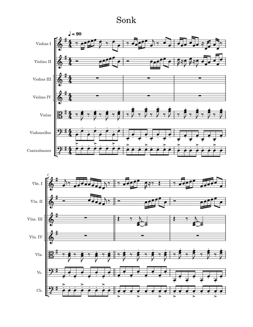 Sonk Sheet music for Strings group (String Ensemble) | Musescore.com