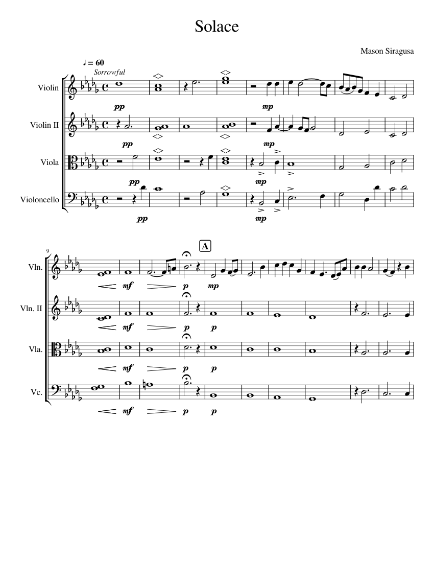 Solace Sheet music for Violin, Viola, Cello (Chamber Orchestra ...