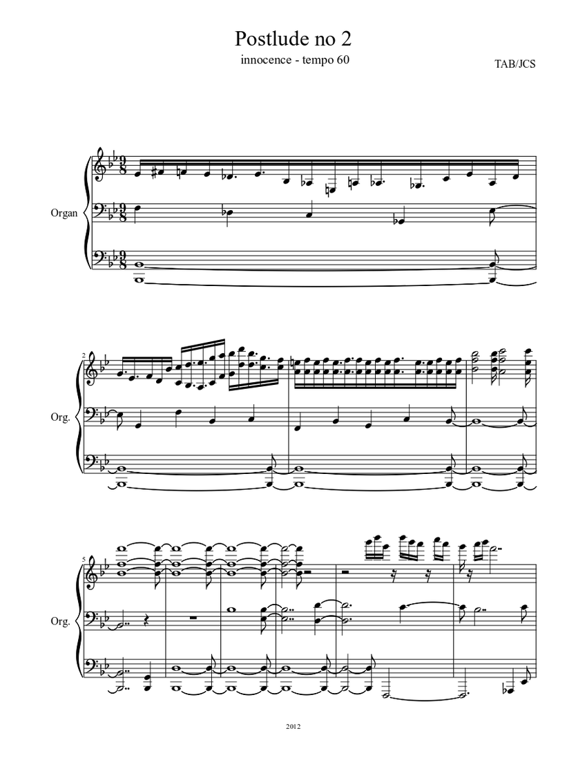 Postlude no 2 for Organ Sheet music for Organ (Solo) | Musescore.com