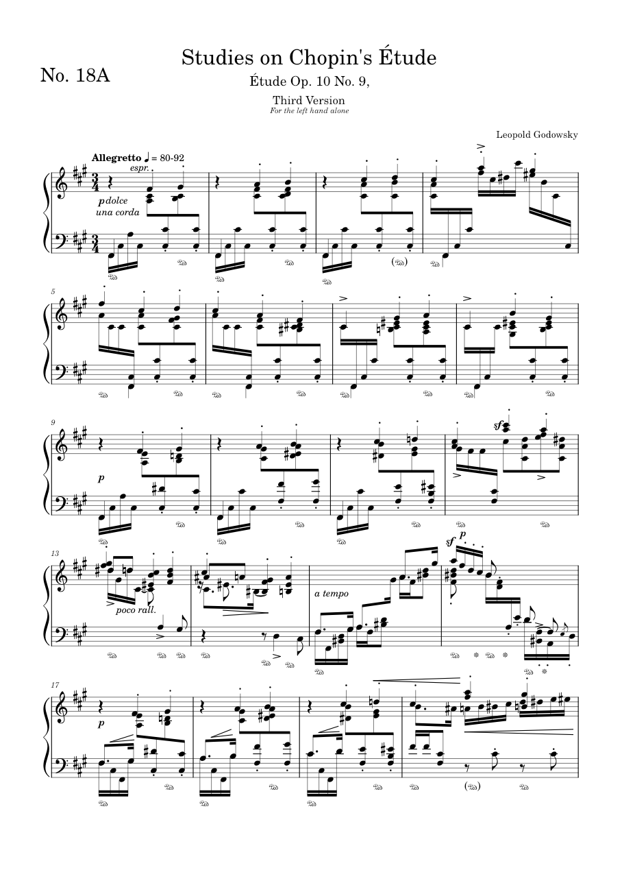 Study No. 18a on Chopin's Étude (Op. 10 No. 9) – Leopold Godowsky Sheet music for Piano (Solo ...