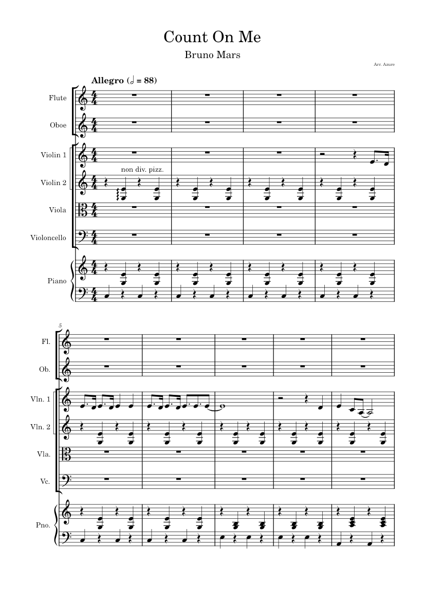 Count on me – Bruno Mars Count On Me - Bruno Mars Sheet music for Piano ...