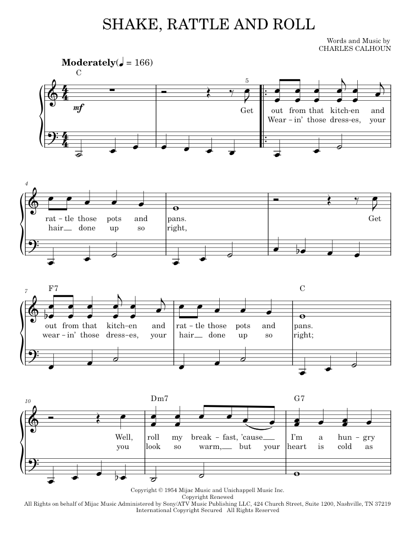 Play Official version of Shake, Rattle And Roll Sheet Music by Bill ...